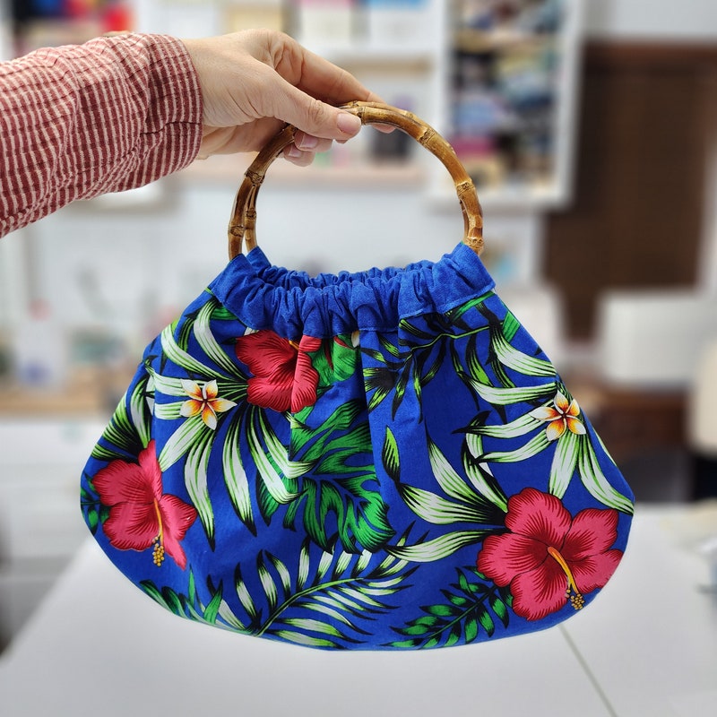 Bamboo Handle Bag - Etsy