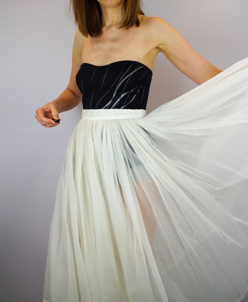 Dreamy White Sheer Vintage 1950s Skirt / 50s Pin up Petticoat ...