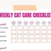 Printable Cat Care Checklist, Pink Digital Download Cat Weekly Tracker ...