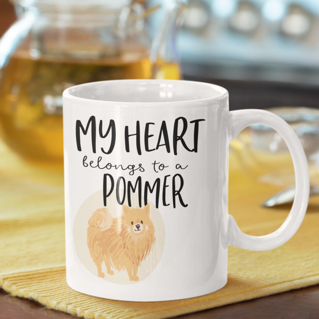 My Heart Belongs to a Pommer Ceramic Mug, Birthday Gift for Pomeranian ...