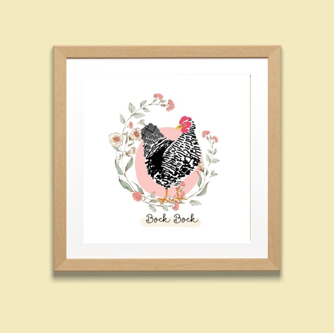 Custom Chicken Portrait Printable, Chicken Wall Art, Personalised ...