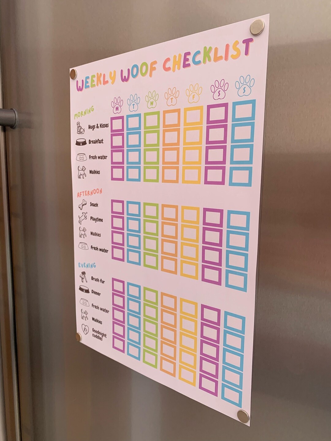 Dog Care Printable Checklist for Kids, Digital A4 PDF Dog Care Chart ...