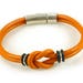 Leukemia Cancer Awareness Bracelet, Love Knot Orange Leather Bracelet ...