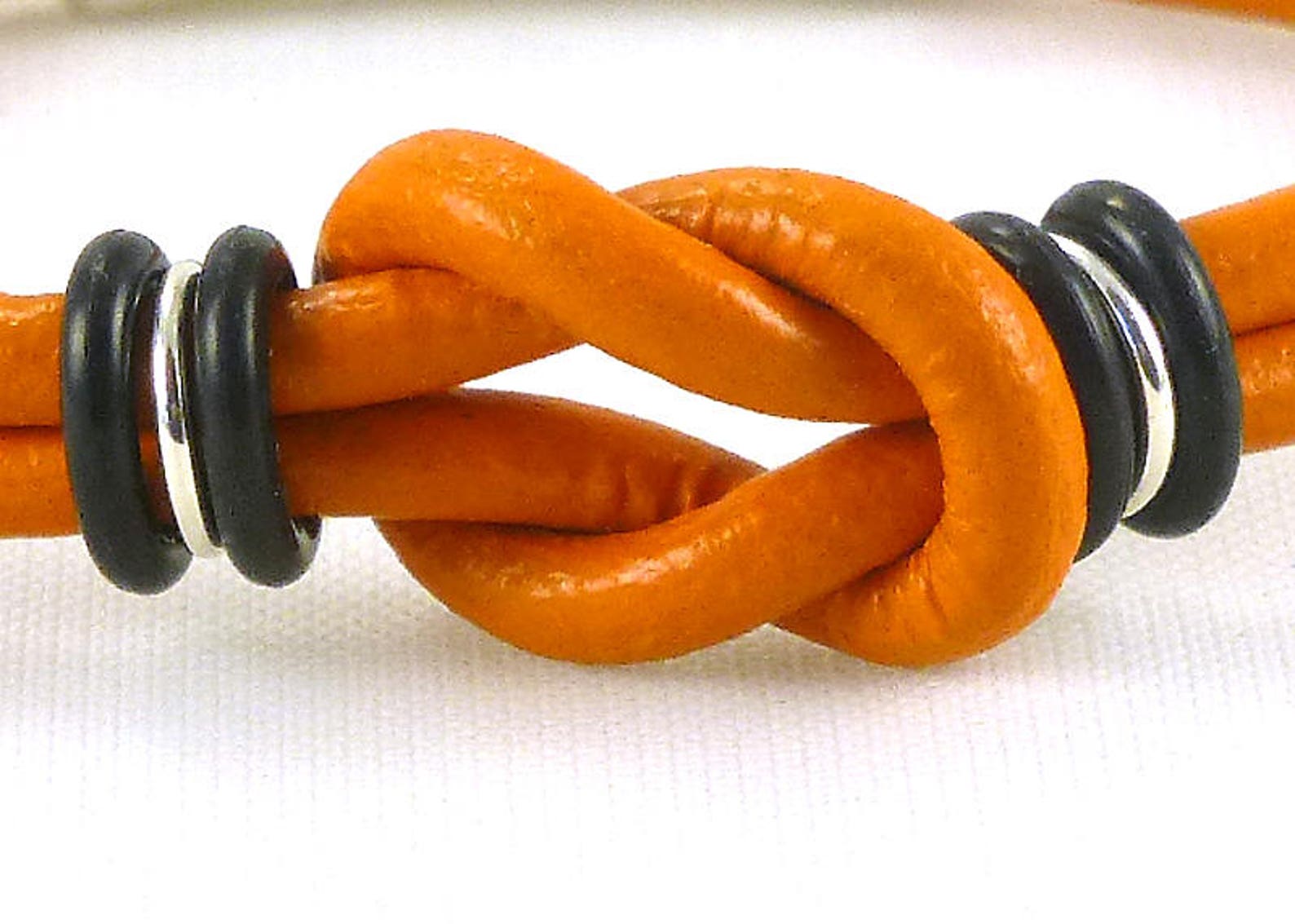 Leukemia Cancer Awareness Bracelet, Love Knot Orange Leather Bracelet ...