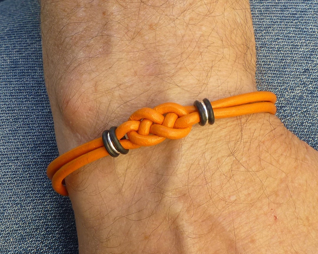 Leukemia Survivor Gift, Blood Cancer Double Love Knot Leather Bracelet ...