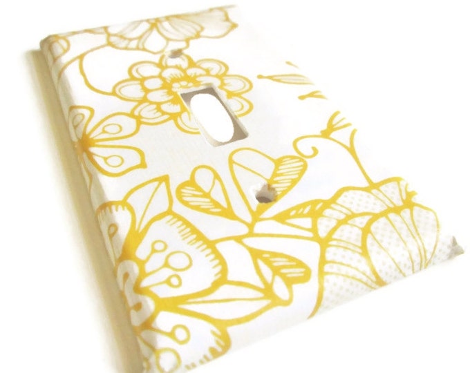 Switch Plate Outlet Cover Yellow Flowers on a White Background - Etsy
