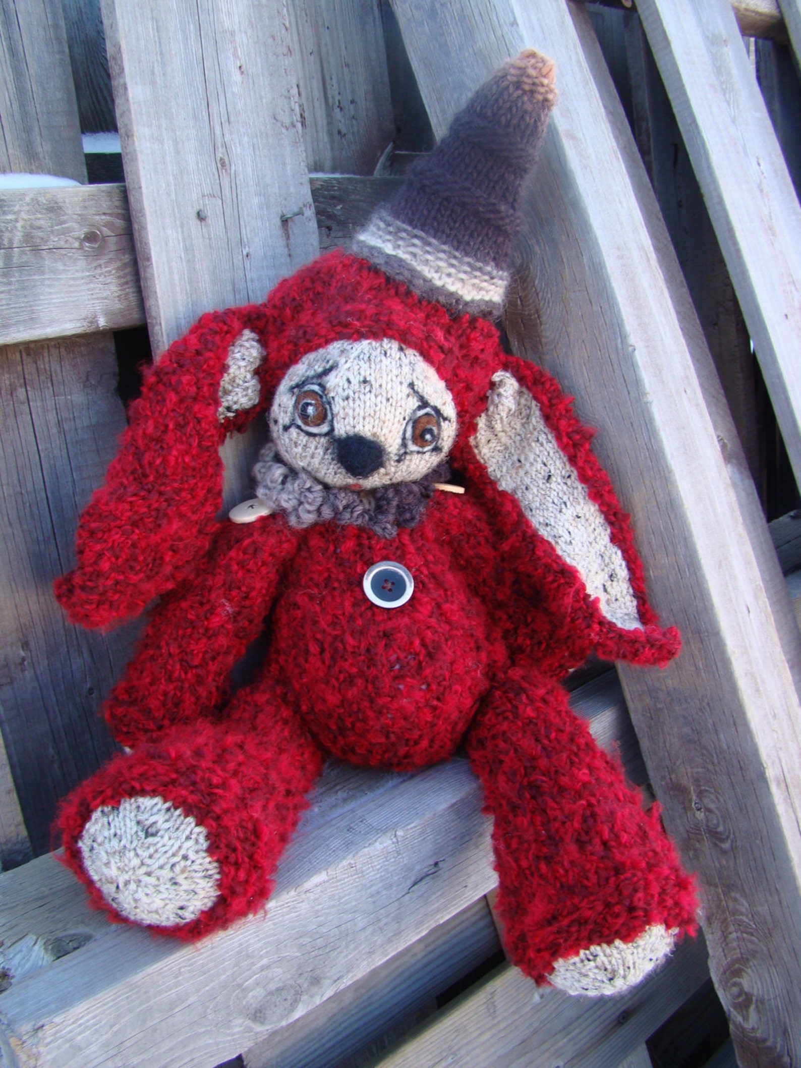 Pattern for Arris the Raggedy Rabbit Ragdoll Doll Knitted Doll, Rabbit ...