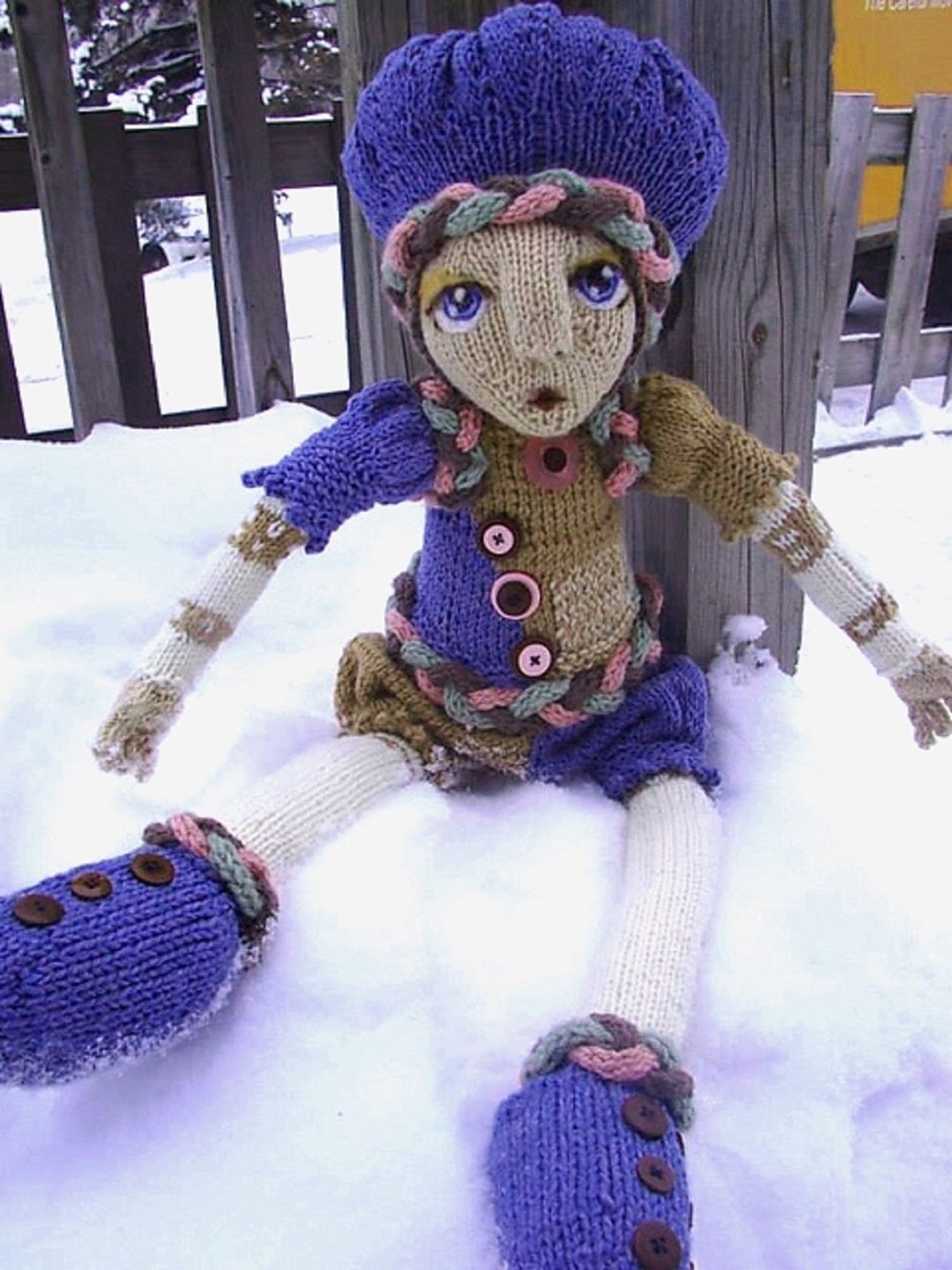 Knit Doll Pattern, Sunny Day, Raggedy, Lottie, Ragdoll, Doll, Knitted ...