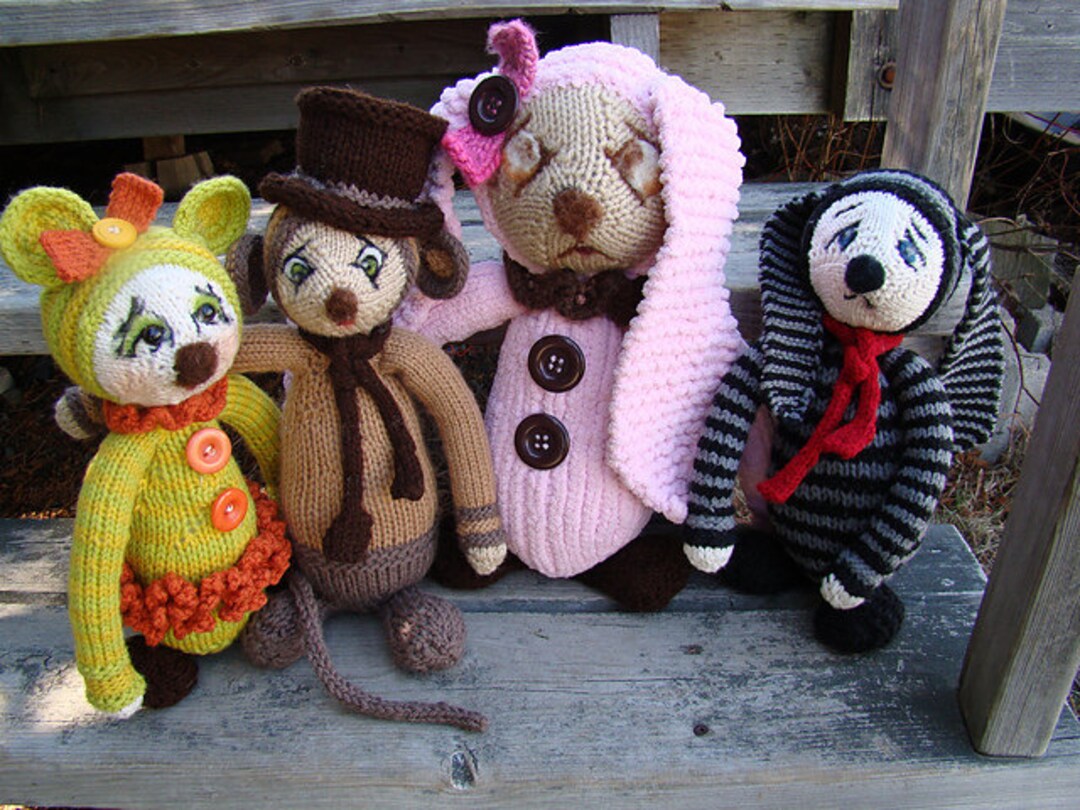 Knit Doll Pattern, for Ragtime Critters, Knit Toy, Rabbit, Bunny, Toy ...