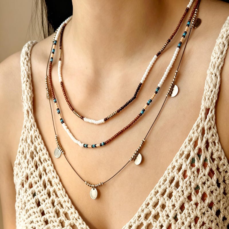 Gold Tone 3 Layer Necklace - Etsy