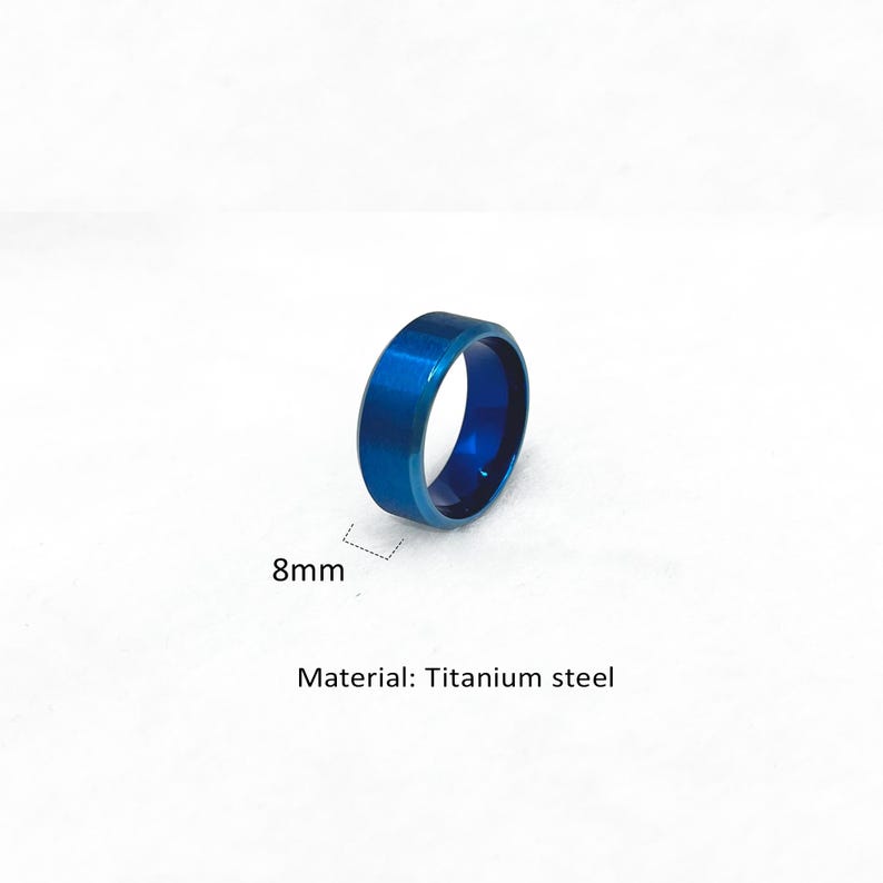 Custom Engraved Titanium Steel Ring, Brushed Band, Personalized Jewelry ...