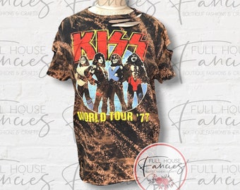 Custom Distressed & Embellished Concert Band Tee Personalized - Etsy