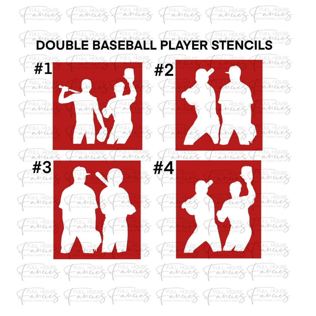 Stencils - Double Baseball Player #1, #2, #3, #4 and Number Set - Etsy