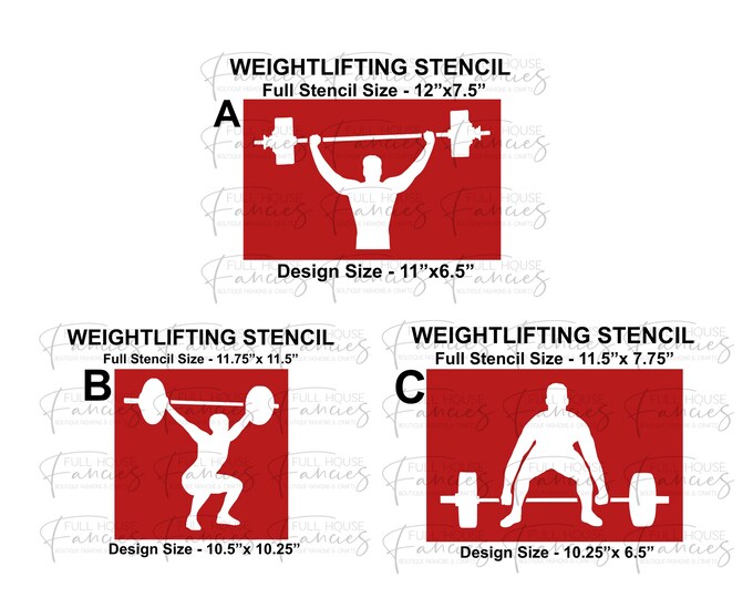 Weight Lifting Stencil, Reusable Weight Lifting Stencil, DIY Craft ...