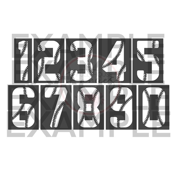 Baseball Number Stencils 0-9 Adult & Youth Sizes | Etsy