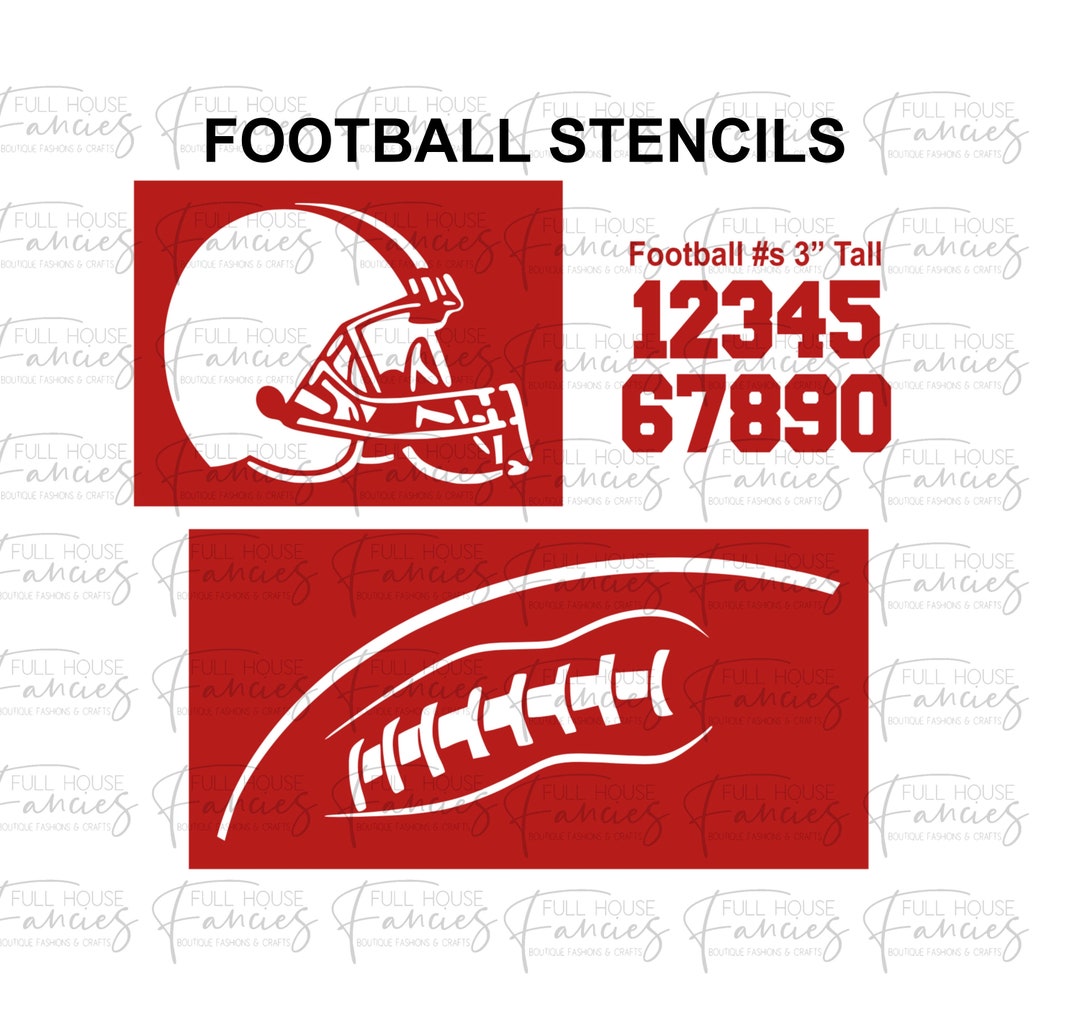 Stencils - Helmet, Football or 3” Number Set - Etsy