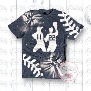 Bleached Double Baseball Player Tee (5 Design Options) - Etsy