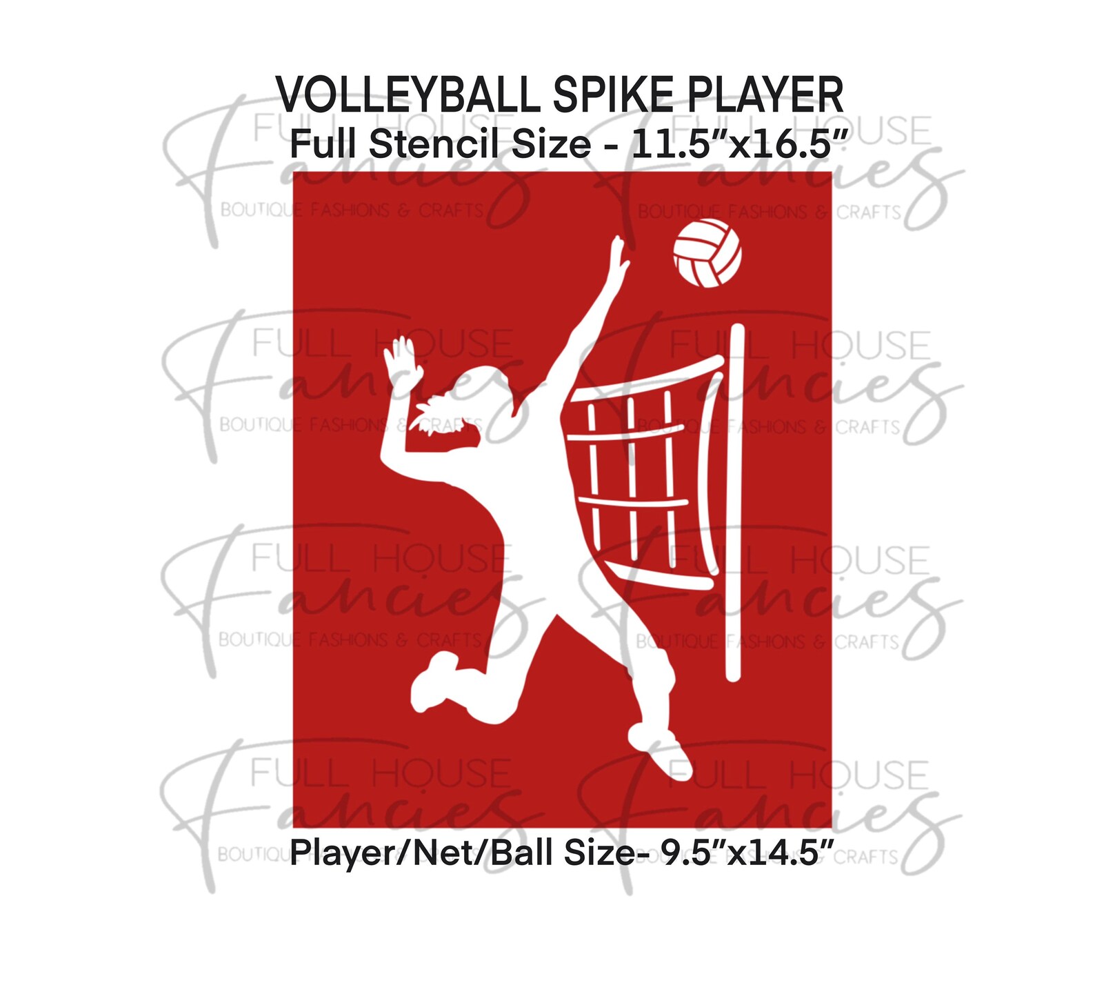 Volleyball Player spike Stencil - Etsy