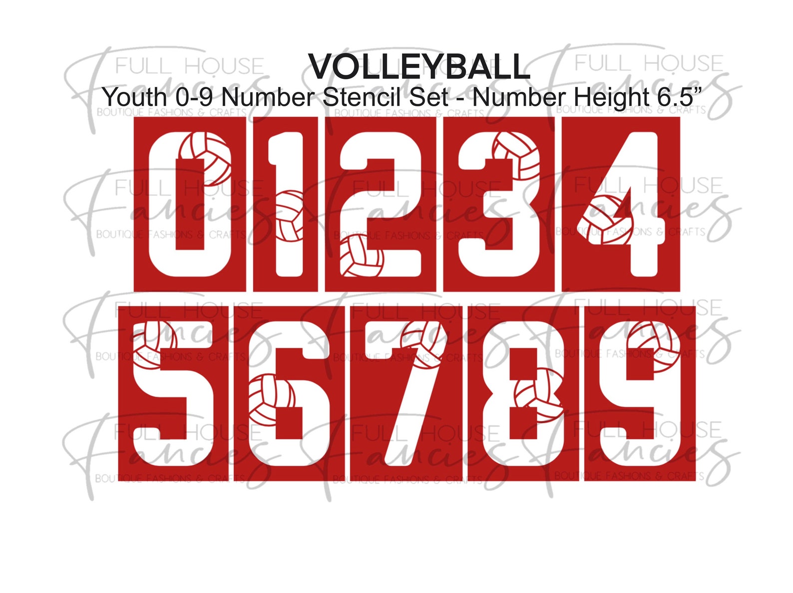 Volleyball Number Stencils 0-9 Adult & Youth Sizes - Etsy