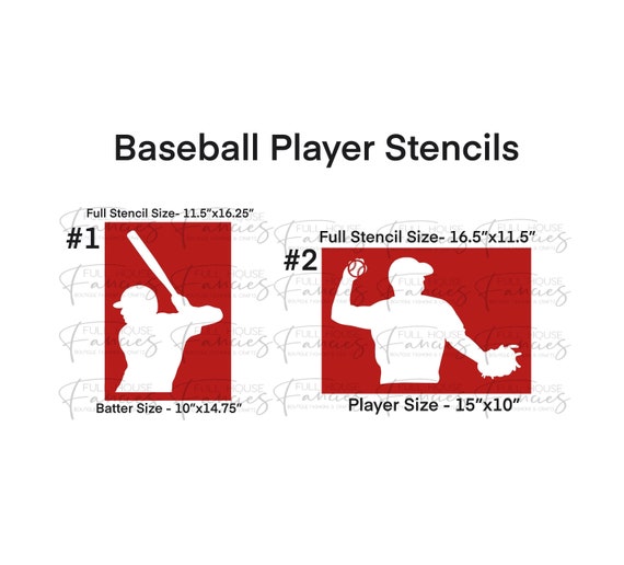 Baseball Player Stencils - Etsy