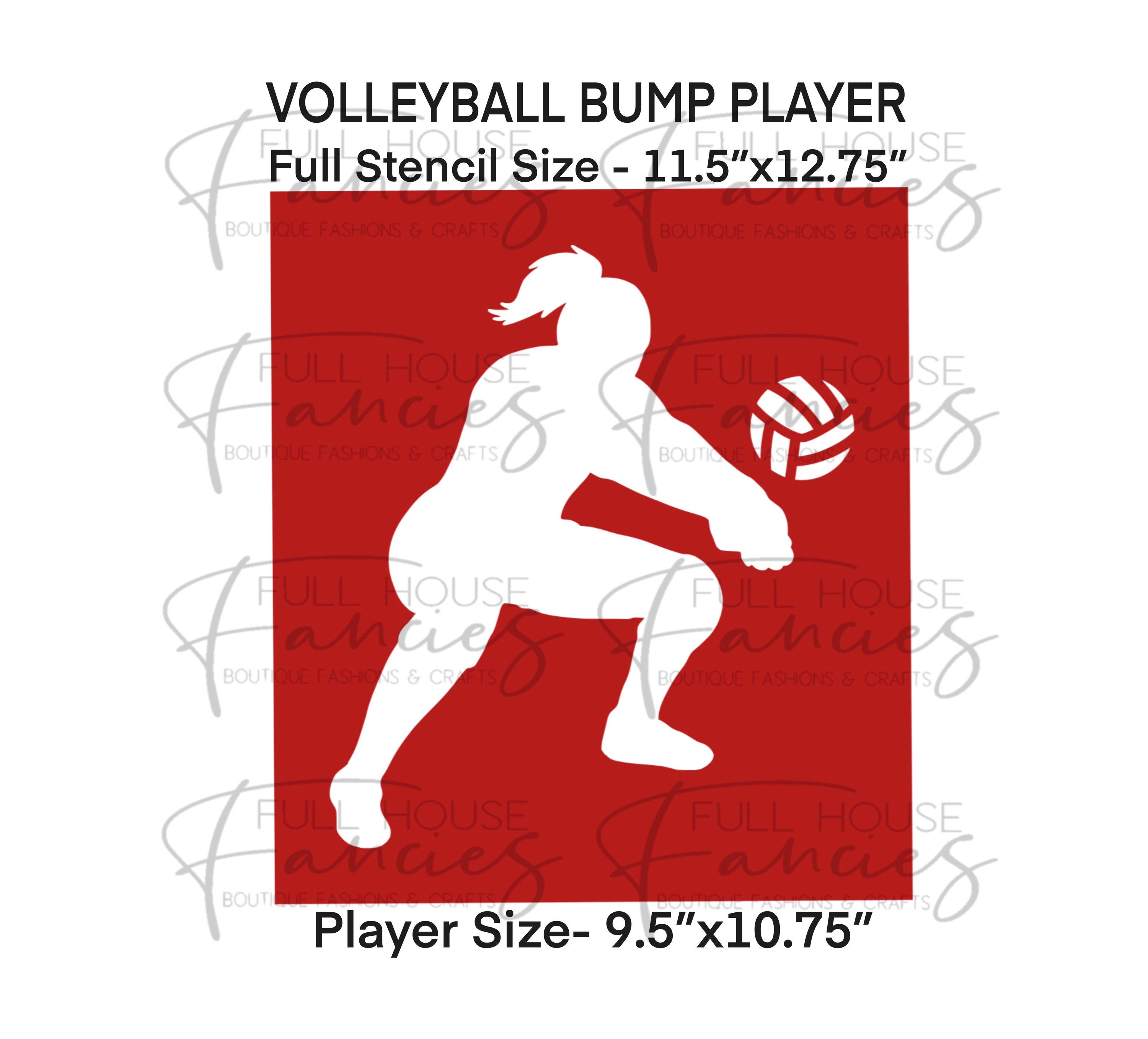Volleyball Player (bump) Stencil - Etsy