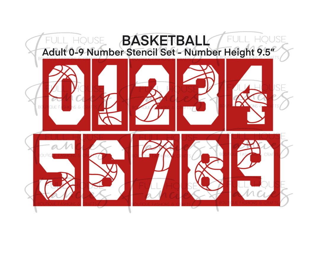 Basketball Number Stencils 0-9 - Adult & Youth Sizes - Etsy