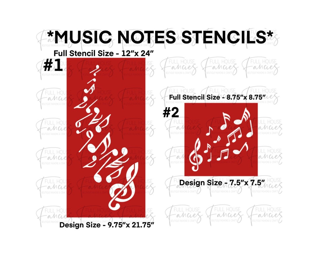 Music Notes Stencils - Etsy