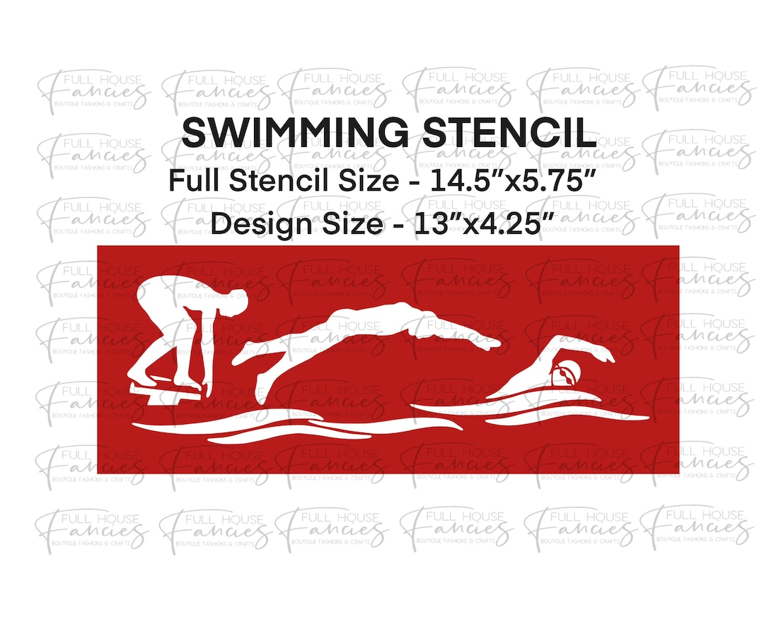 Swimming Stencil - Etsy