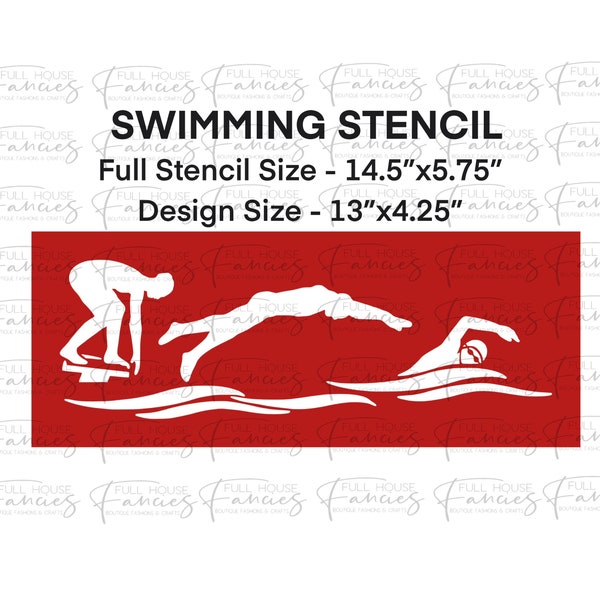 Swimming Stencil - Etsy