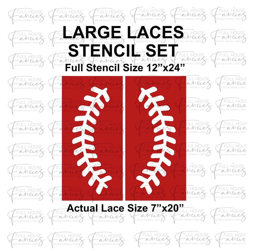 Baseball Laces Stencils - Etsy