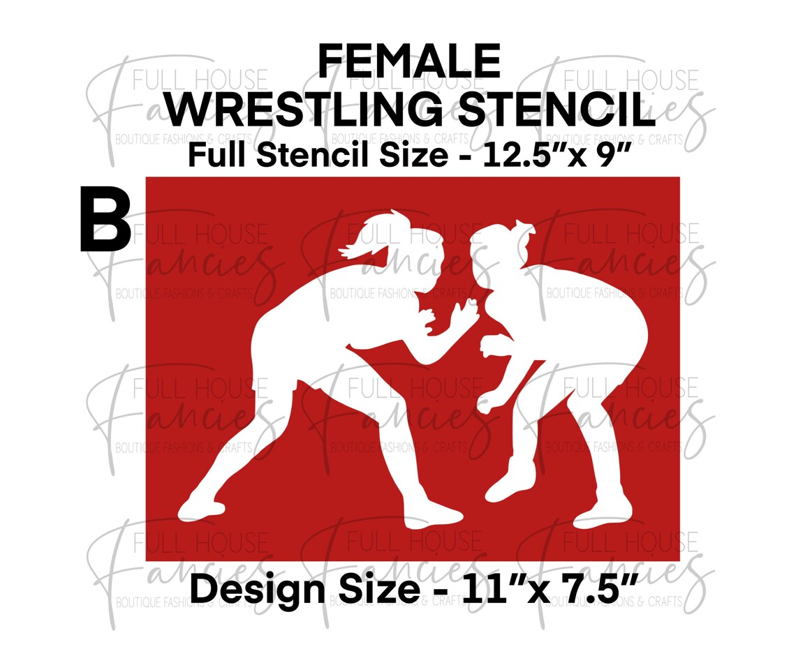 Female Wrestling Stencil - Etsy