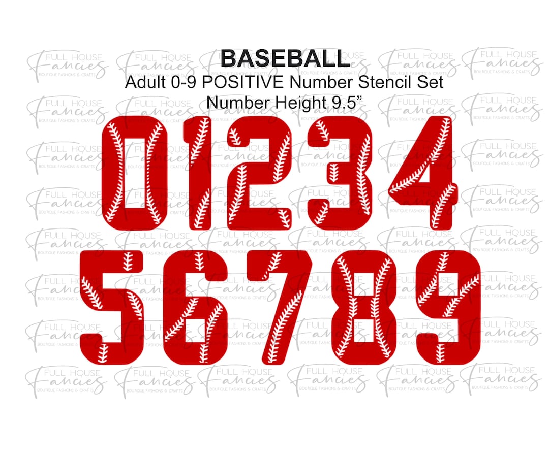 POSITIVE Baseball Number Stencils 0-9 - Adult Size - Etsy