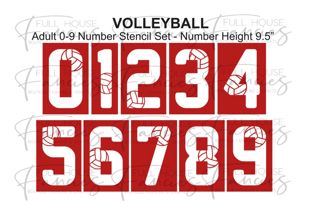 Volleyball Number Stencils 0-9 - Adult & Youth Sizes - Etsy