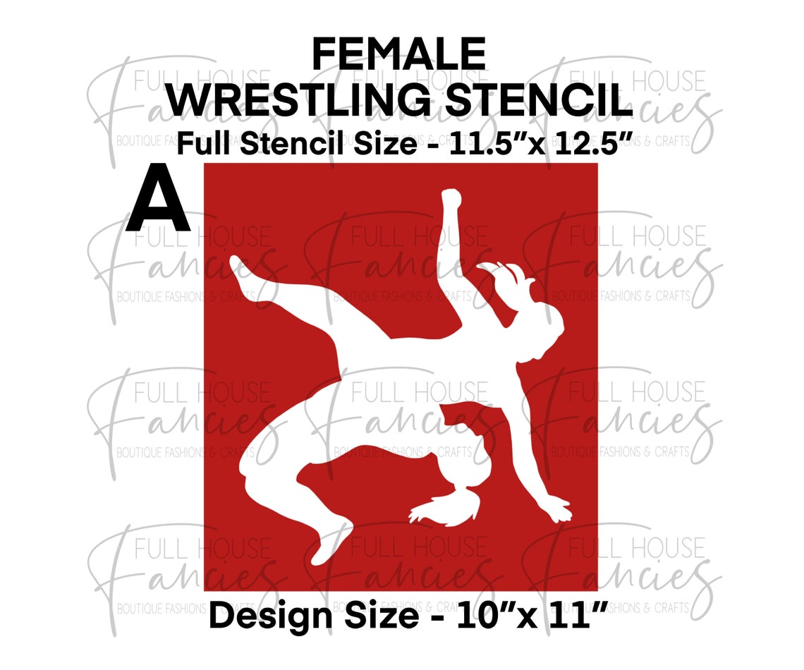 Female Wrestling Stencil - Etsy