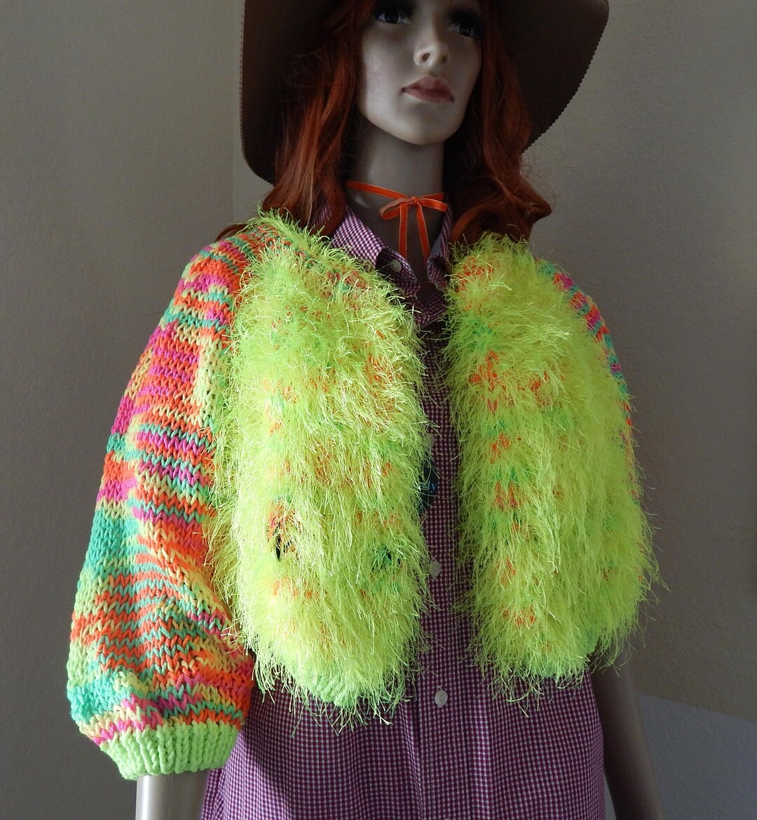 Emma Newly Brite Lites NEON Fun Fur Jacket! NEW - Etsy