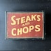 C. 1920's steaks and Chops Hand Painted Wood Restaurant Sign. - Etsy
