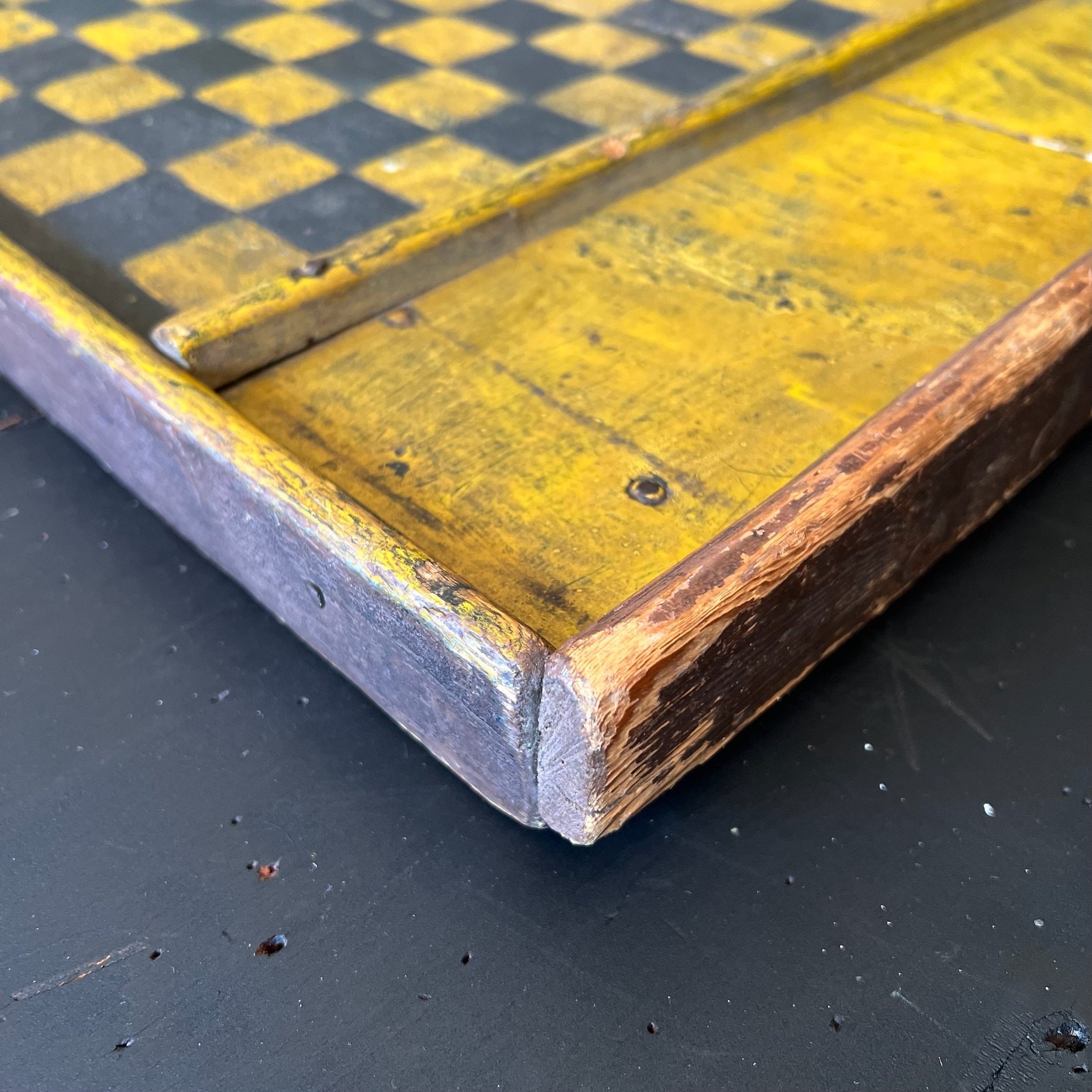 Original Hand Painted Folk Art Checker Game Board C. 1910's Original ...