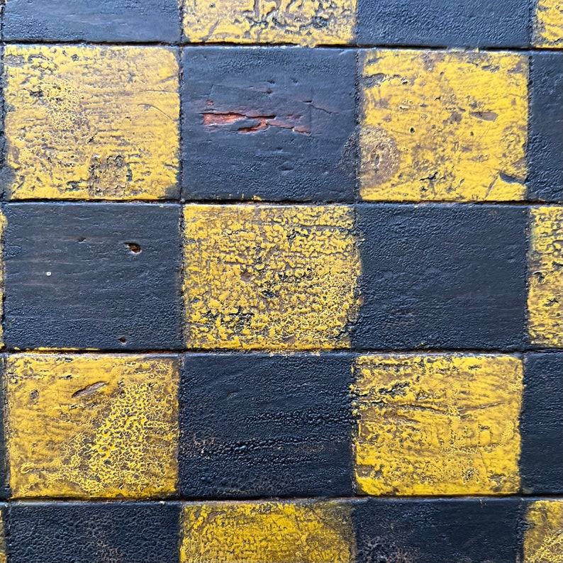 C. 1910's Folk Art Checker Game Board Hand Painted With Original ...