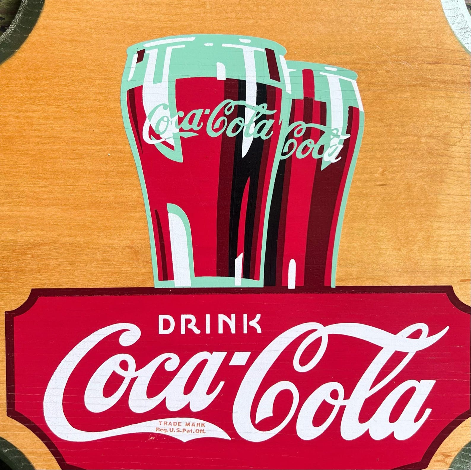 1950s Drink Coca-cola Advertising Sign | Painted Wood With Original ...