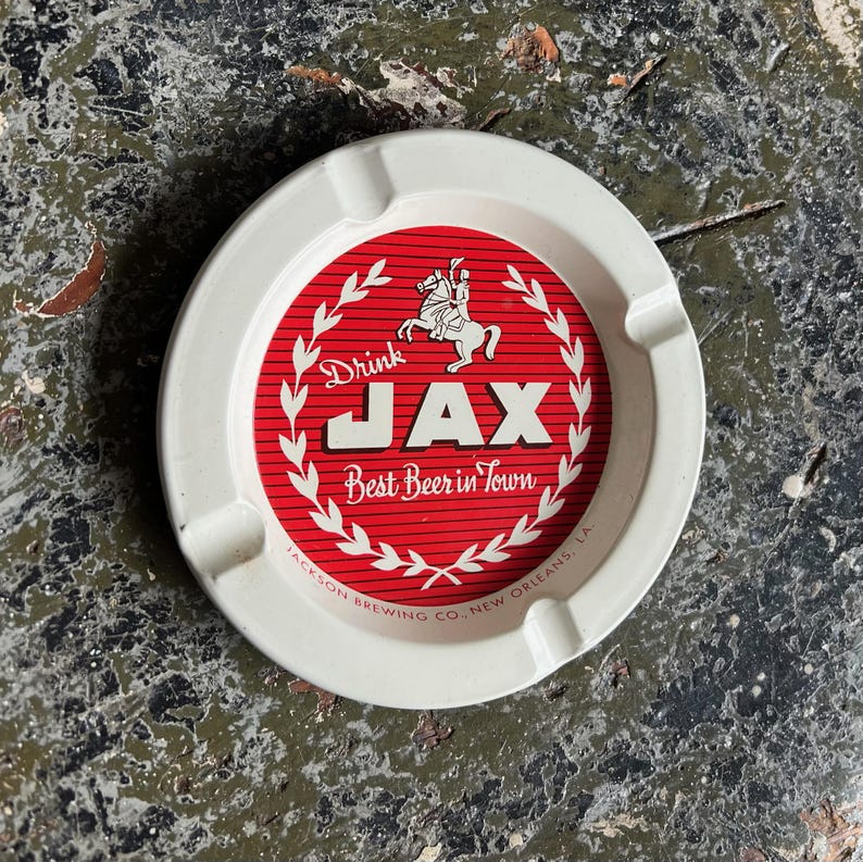 1950s Jax Beer Advertising Ashtray • Jackson Brewing Co. New Orleans ...
