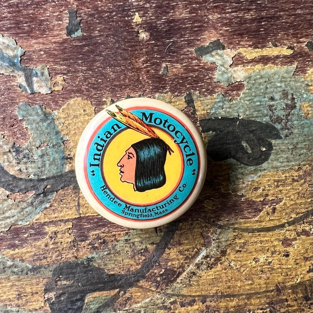Original Indian Motorcycles Advertising Pin Back Button C. 1920's With ...