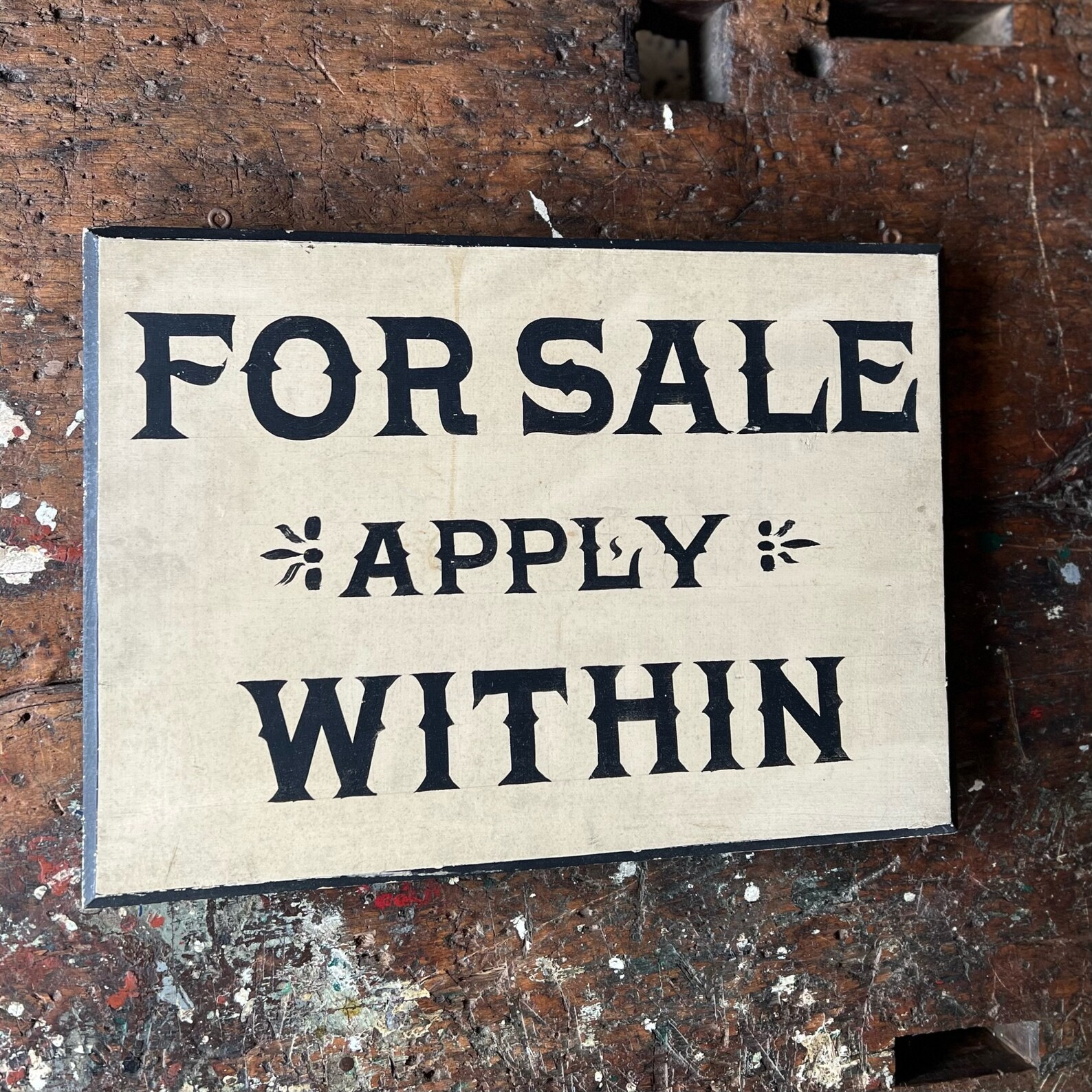 1920s “for Sale Apply Within” Hand Painted Wood Sign • Antique Folk Art ...