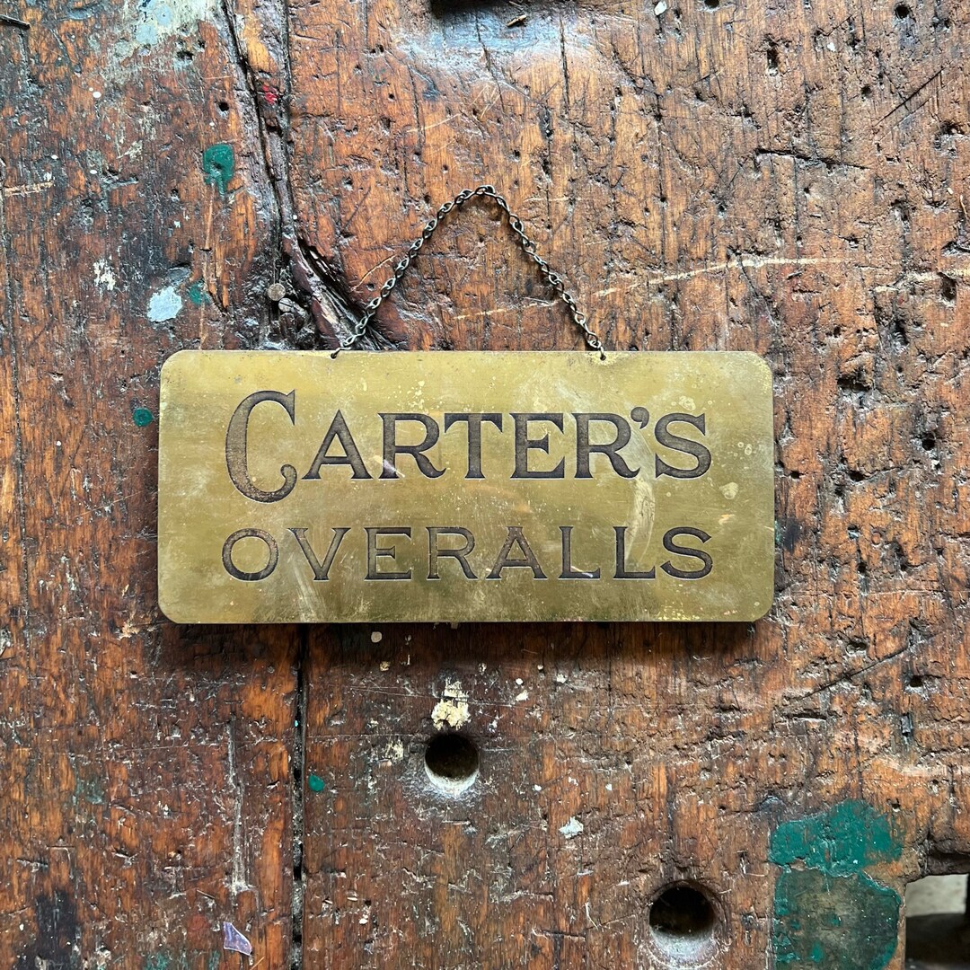 Original Brass Store Display Sign for Carter's Overalls C. 1920's ...