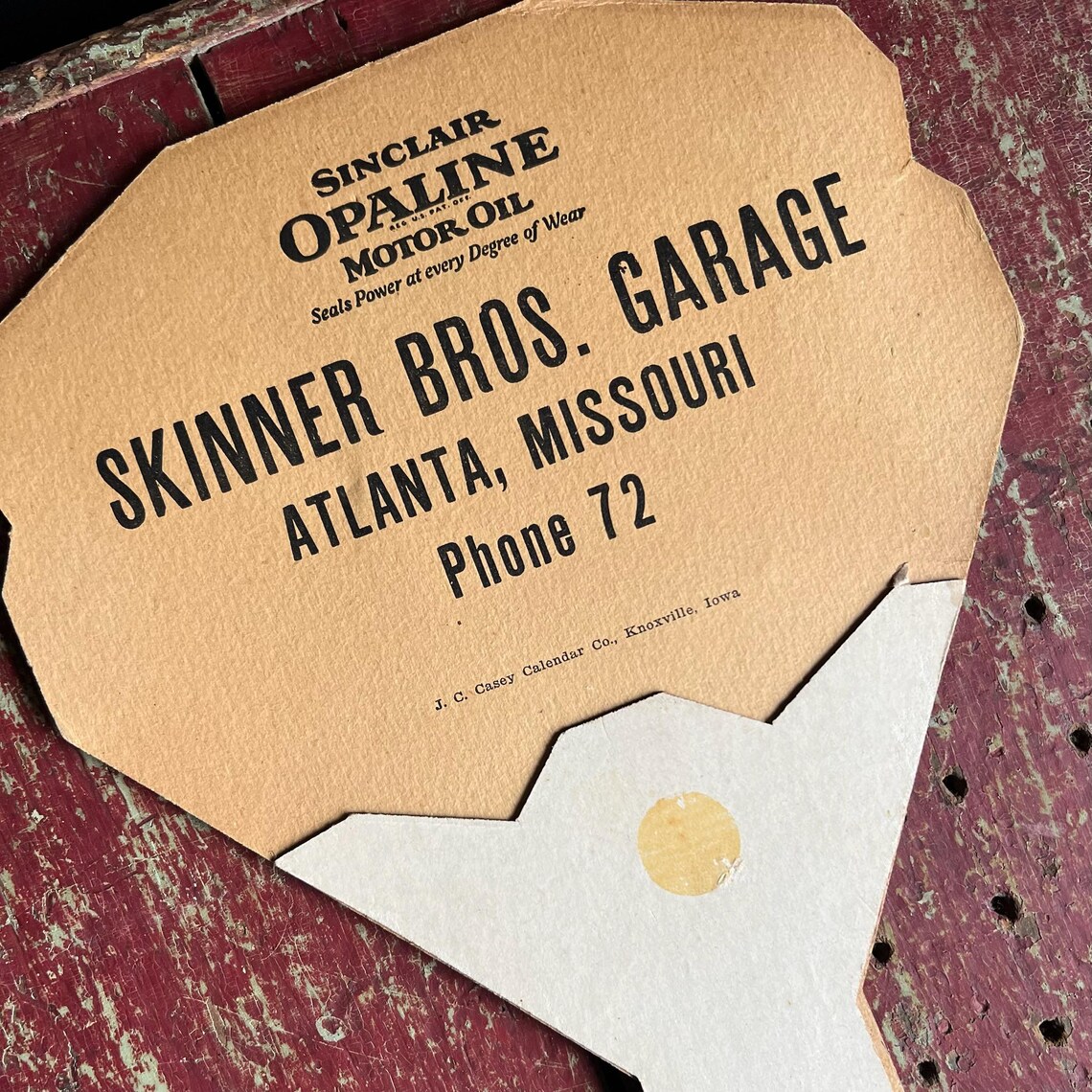 1920s Sinclair Opaline Motor Oil Advertising Fan • Skinner Bros Garage ...