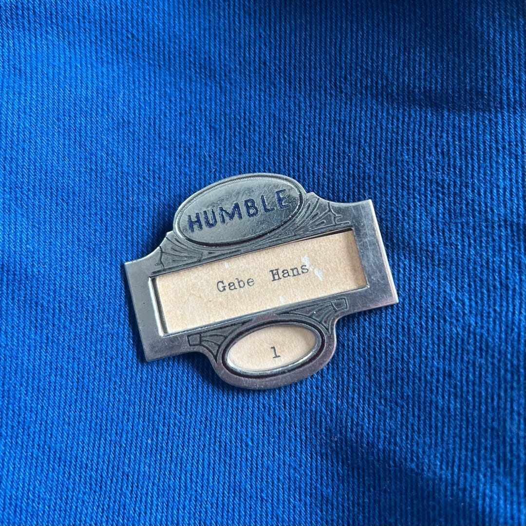 1930s Humble Gasoline Employee Name Badge – Humble Oil Refining Co ...