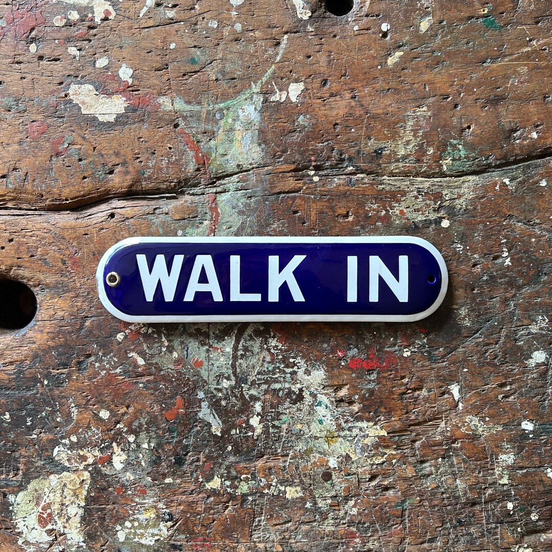 C. 1930s walk In Porcelain Door Sign. - Etsy