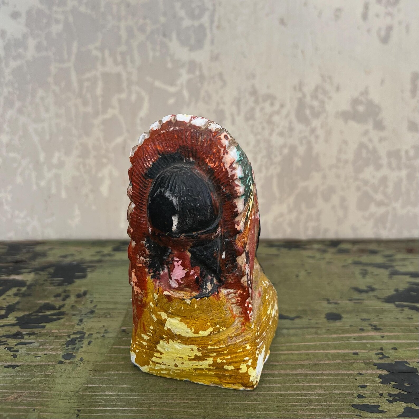 Original Native American Chalkware Boy Scout Carving Project Figural ...