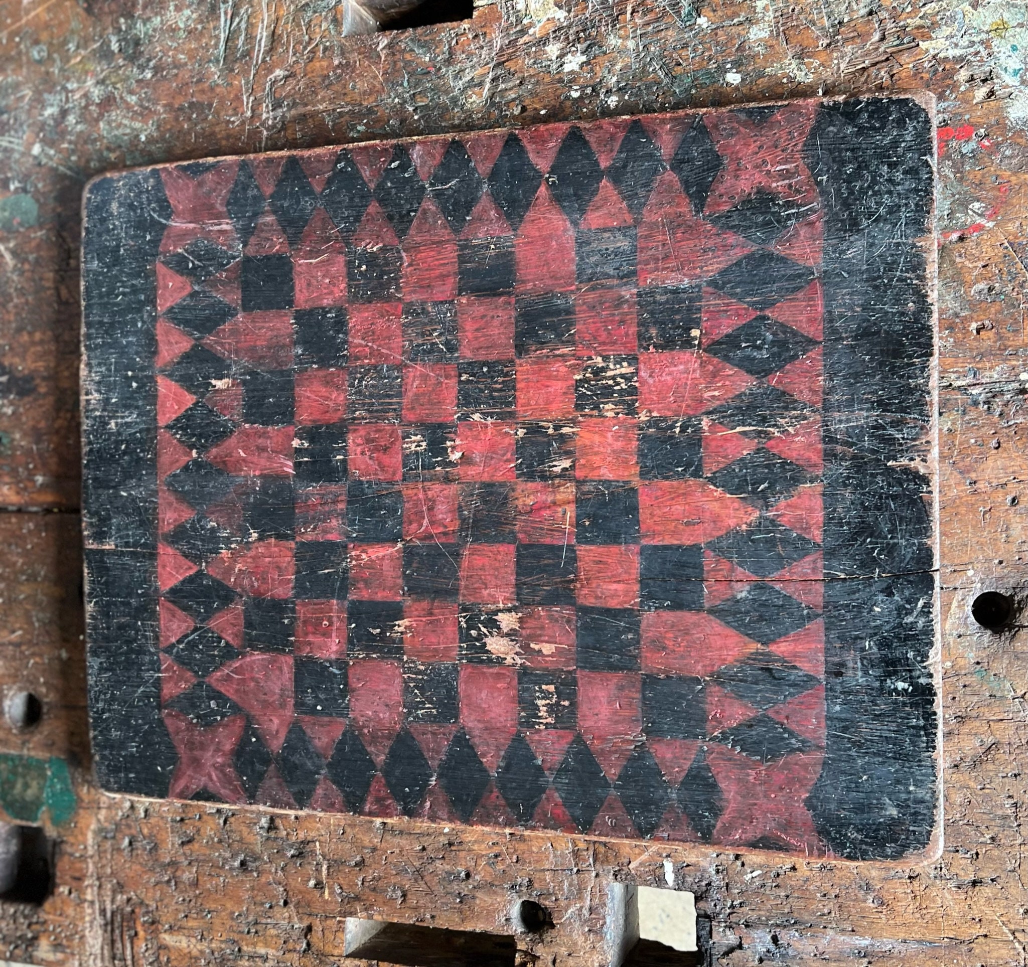 C. 1910's Primitive Wooden Folk Art Game Board. - Etsy