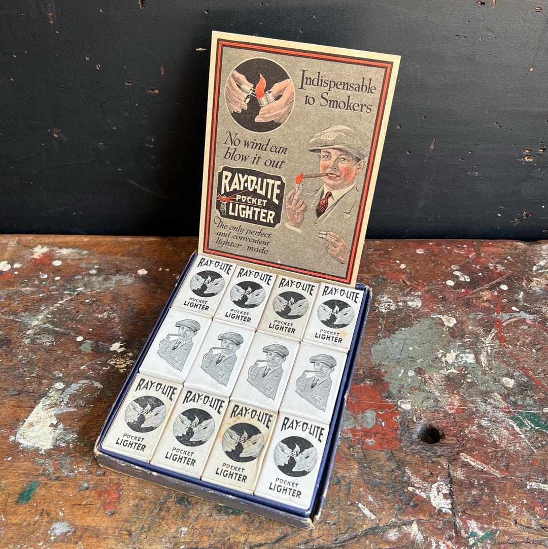 1920s Ray O Lite Pocket Lighter Counter Top Store Display | New Old ...