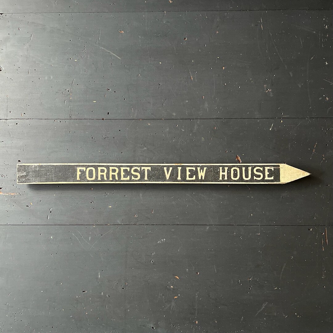 Original Hand Painted Wooden Arrow Sign C. 1930's "forrest View House ...